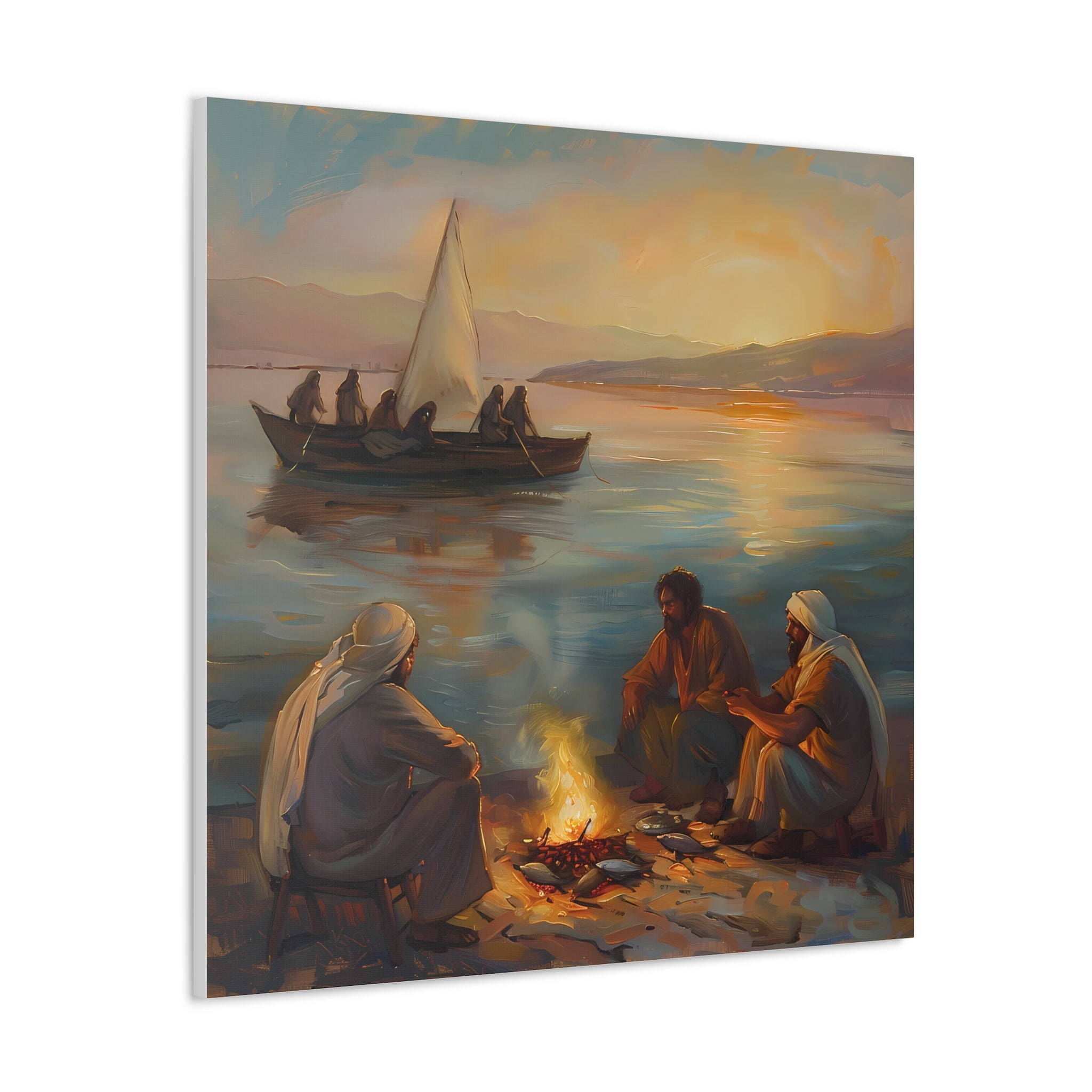 Jesus Breakfast With Peter Sea of Galilee Oil Painting Printed on ...