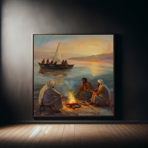 Jesus Breakfast on Beach Art - Etsy