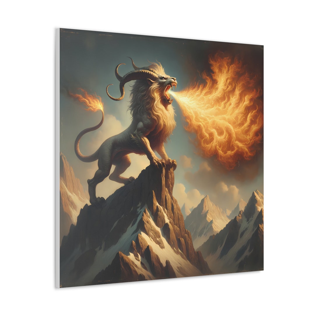 Greek Chimera Artwork Printed on Square Canvas Indoor Wall Decor ...
