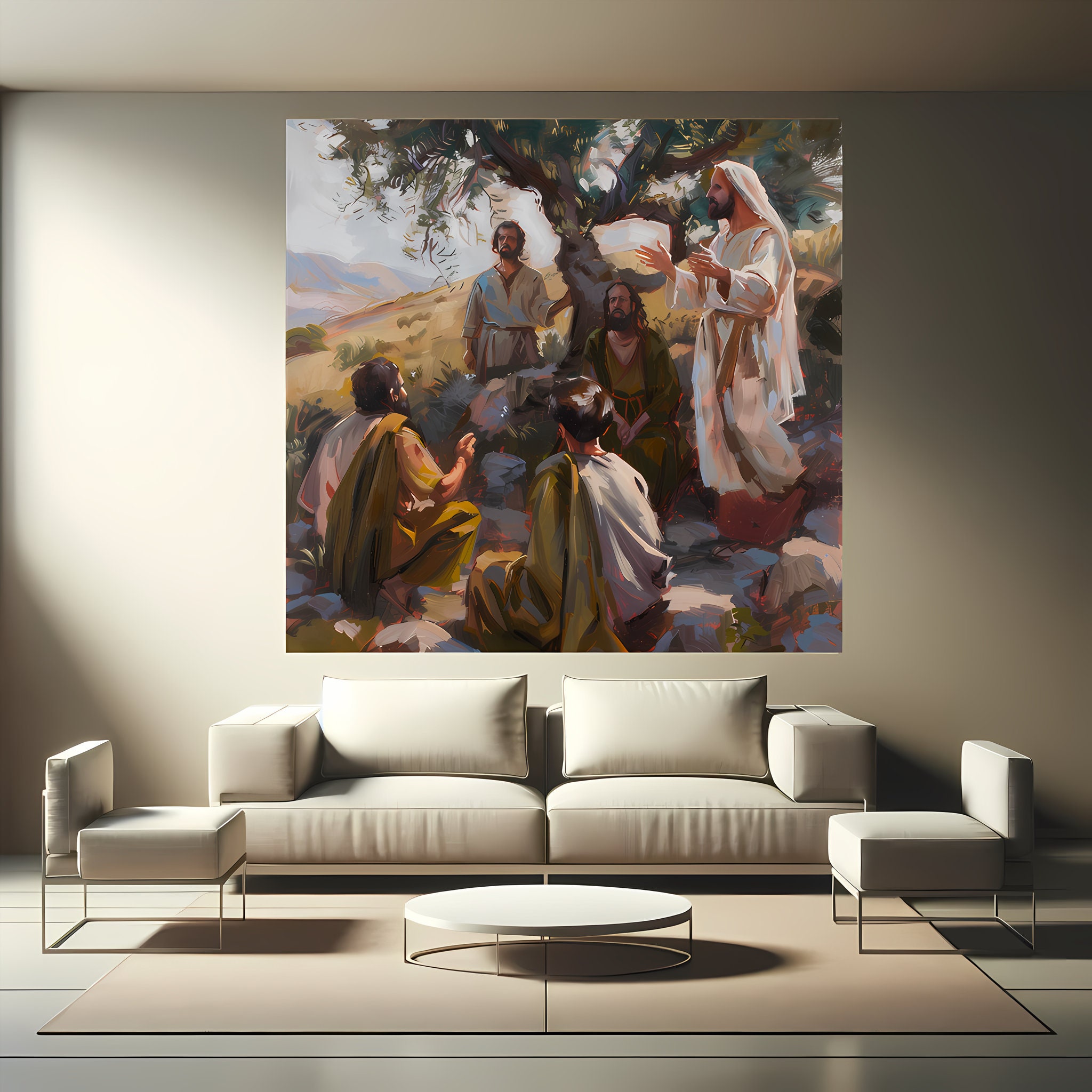 Jesus Teaching Disciples Canvas Print: Biblical Art - Etsy