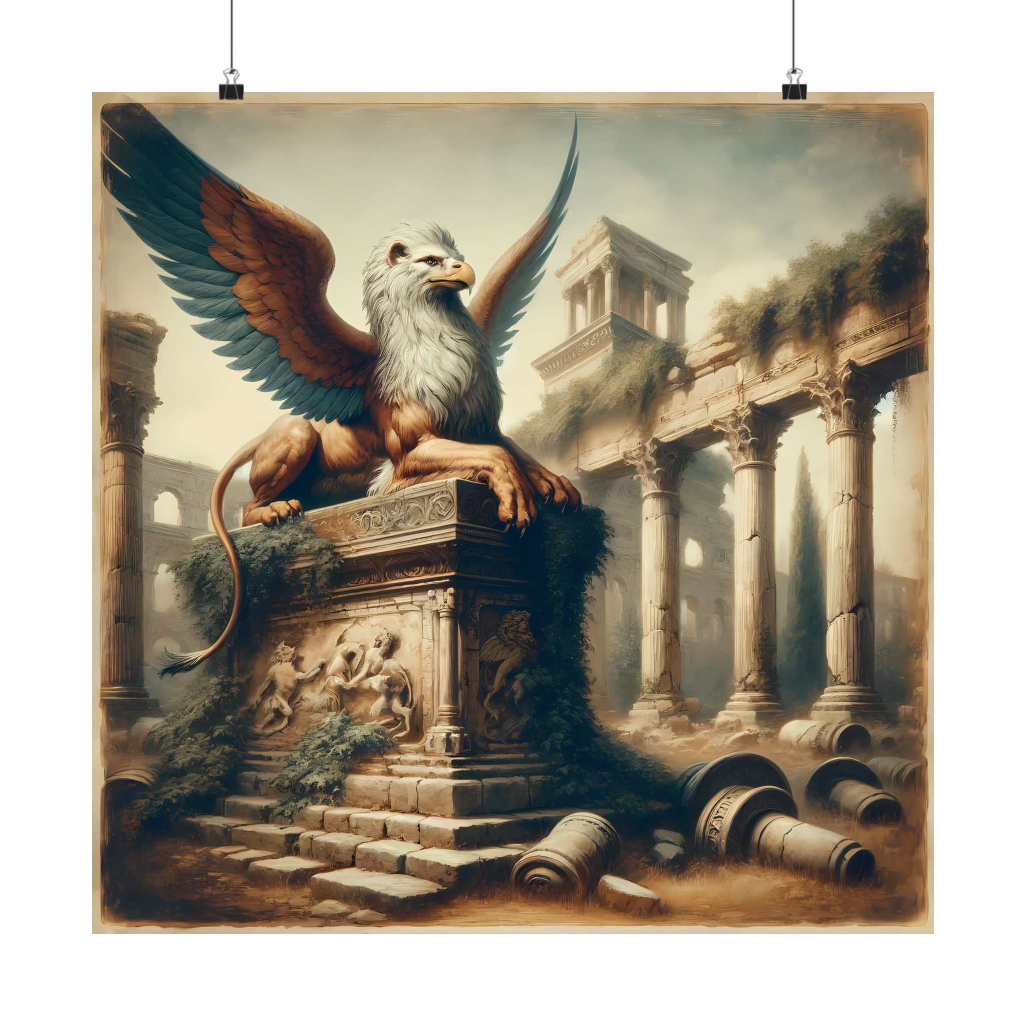 Griffin Poster Mythology Greek Myth Roman Mythical Creature Poster ...