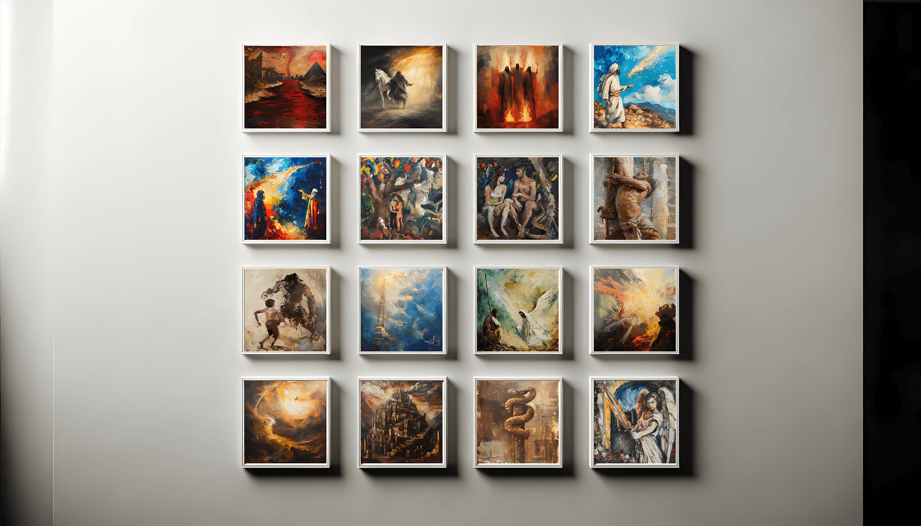 Old Testament Bible Art Oil Paintings Bundle Art Bible Home Decor ...