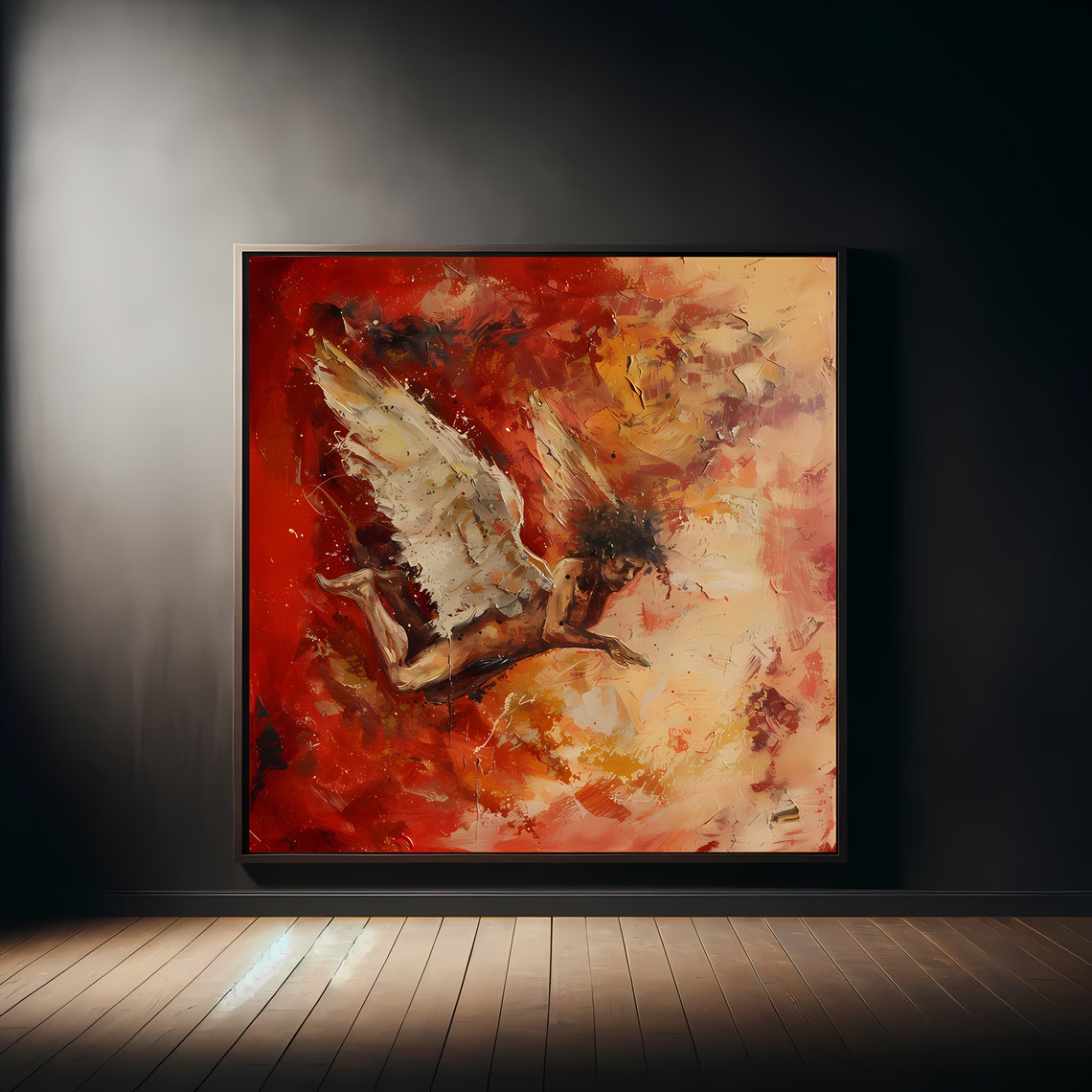 Lucifer Falling From Heaven Painting Printed on Canvas Dark Aesthetic ...