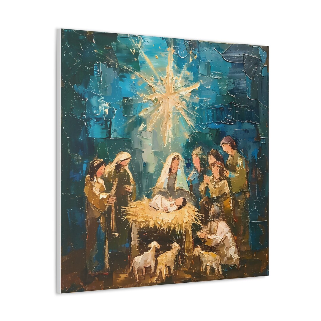 Vintage Nativity Scene Canvas Print: Religious Christmas Wall Art - Etsy