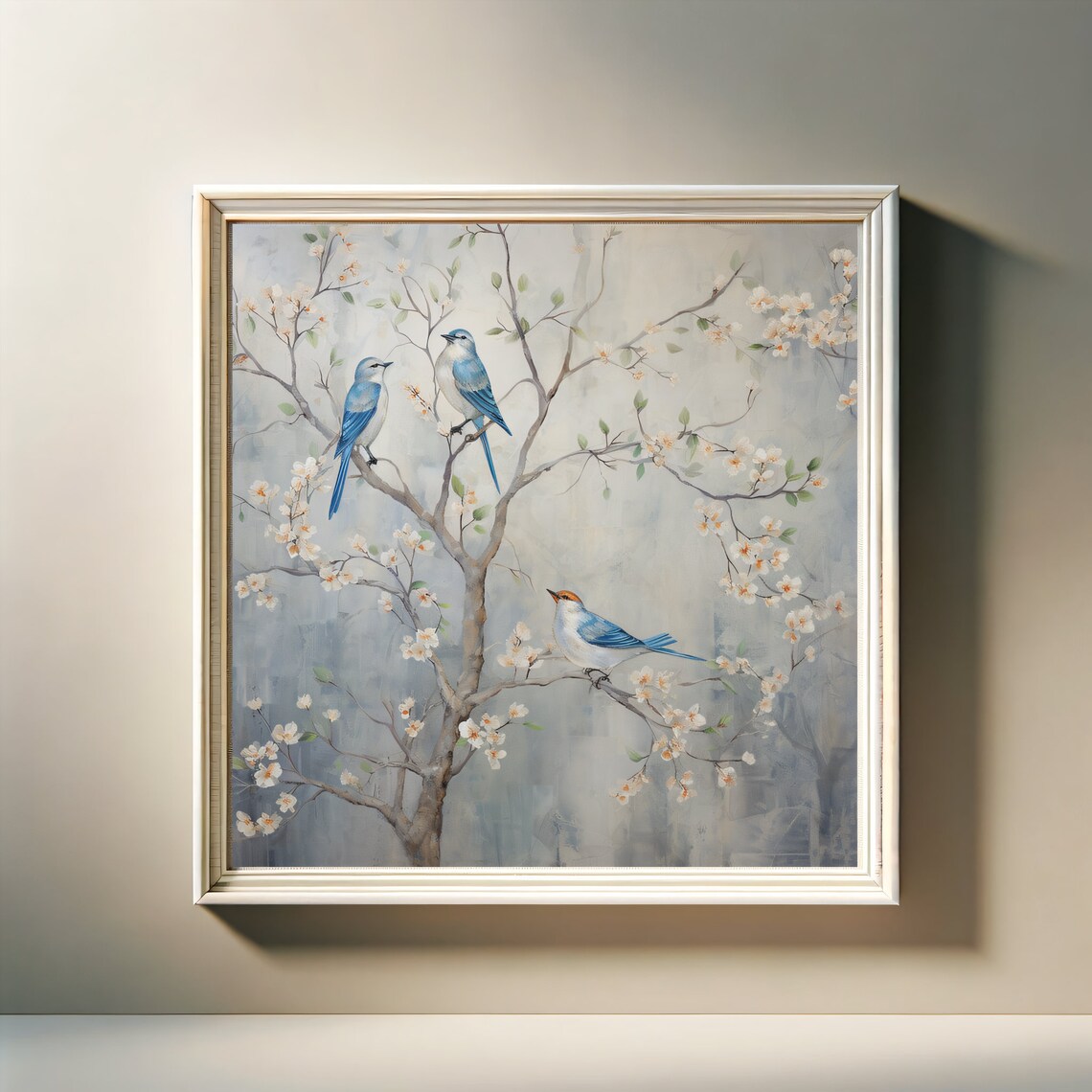 Bluebirds, Oil Painting, Wall Art, Home Decor, Digital Download, Animal ...