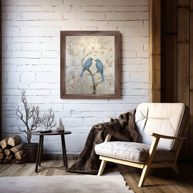 Bluebird Oil Painting Bluebird Wall Art Bird Art Bluebird Home Decor ...