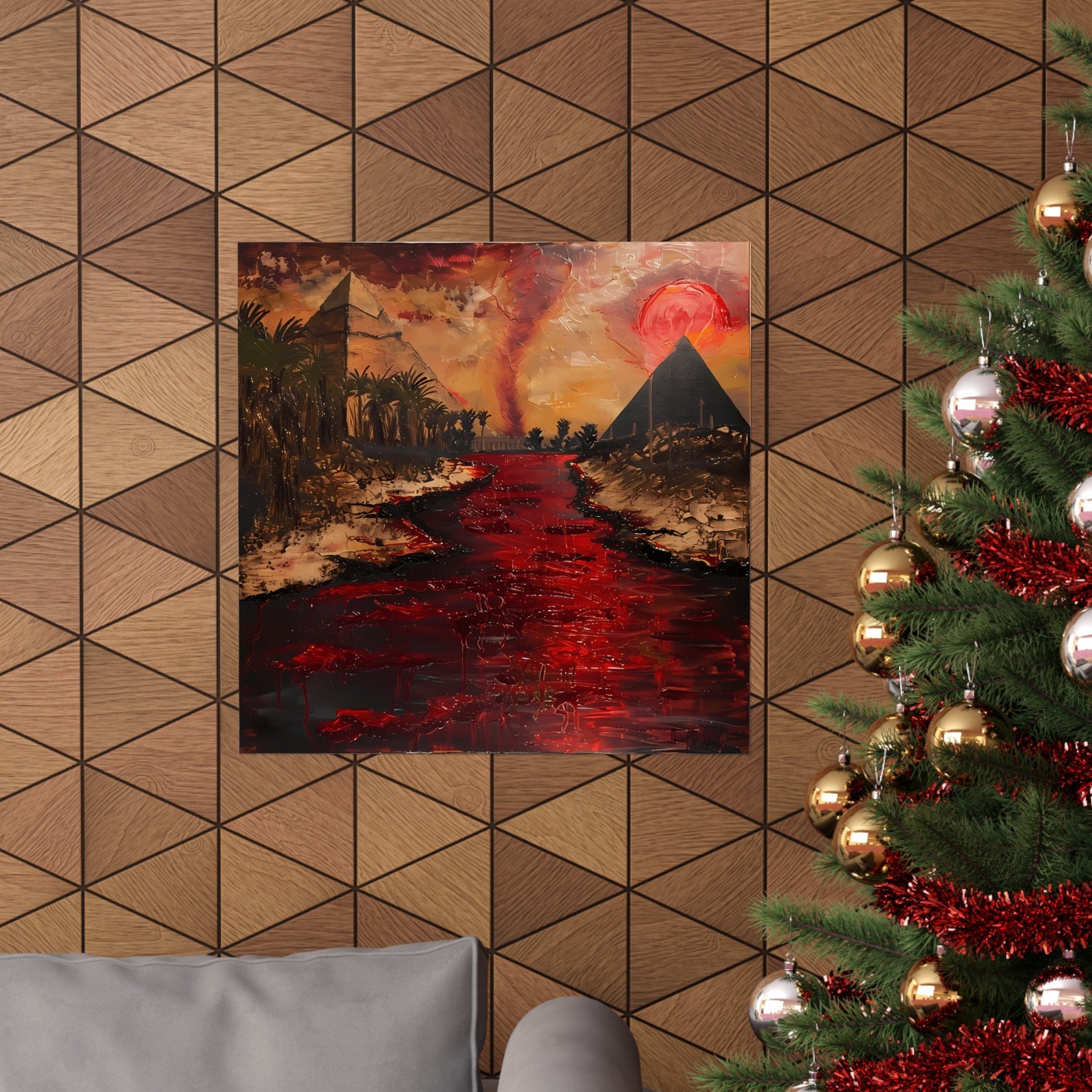 Nile River of Blood Art Poster, Plague of Egypt, Biblical Wall Decor - Etsy