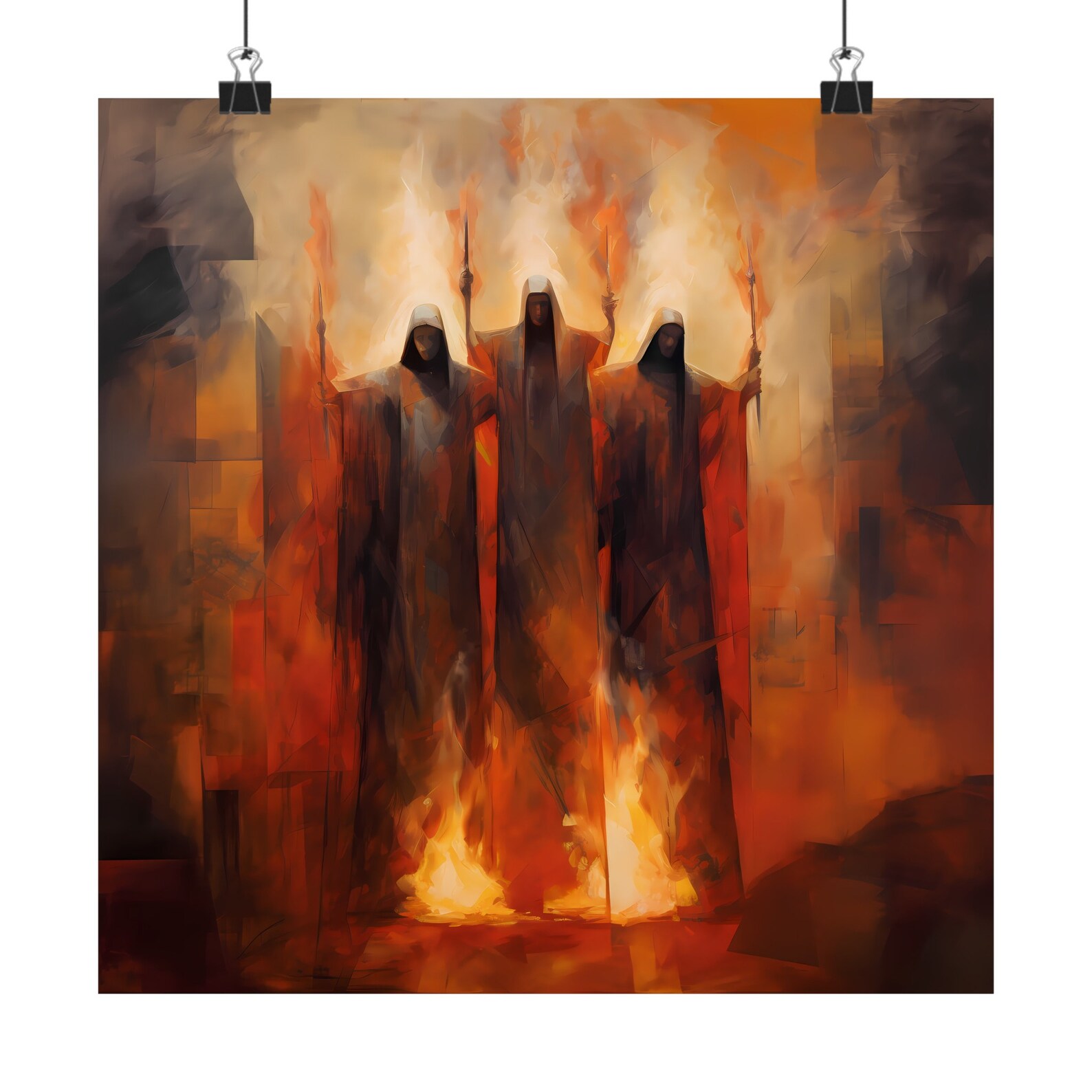 Fiery Furnace Poster: Shadrach, Meshach, Abednego Biblical Art - Etsy