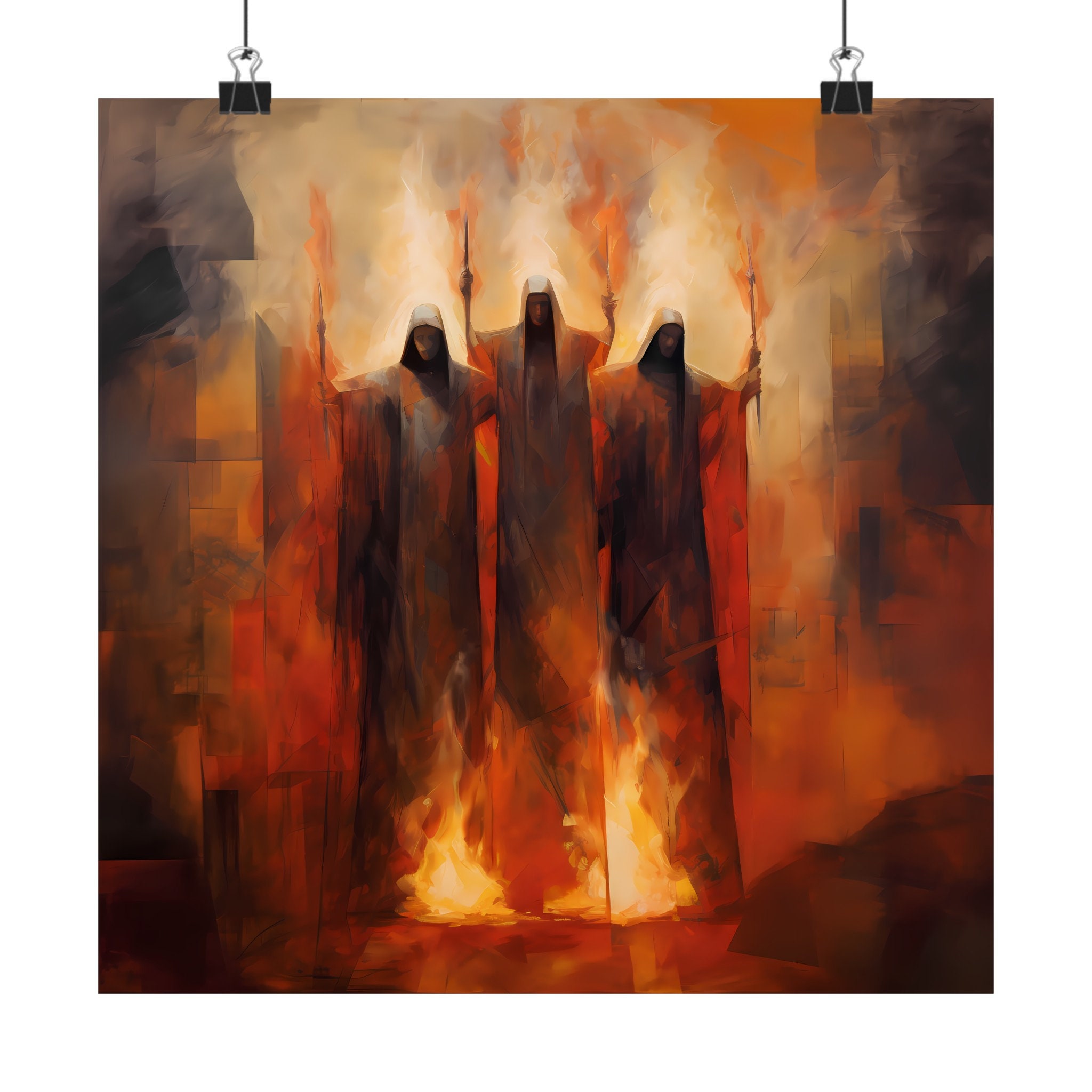 Fiery Furnace Poster: Shadrach, Meshach, Abednego Biblical Art - Etsy