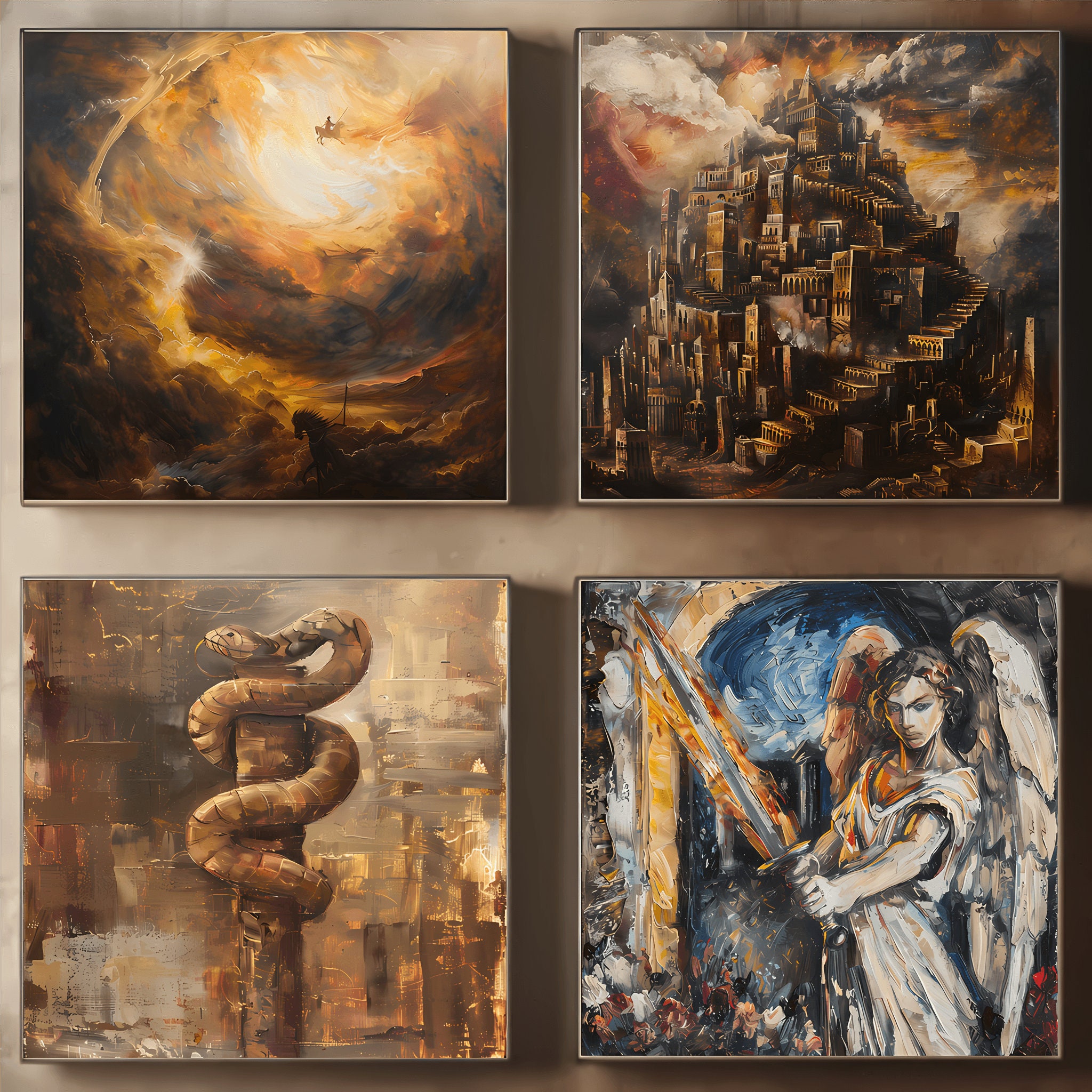 Old Testament Bible Art Oil Paintings Bundle Art Bible Home Decor ...