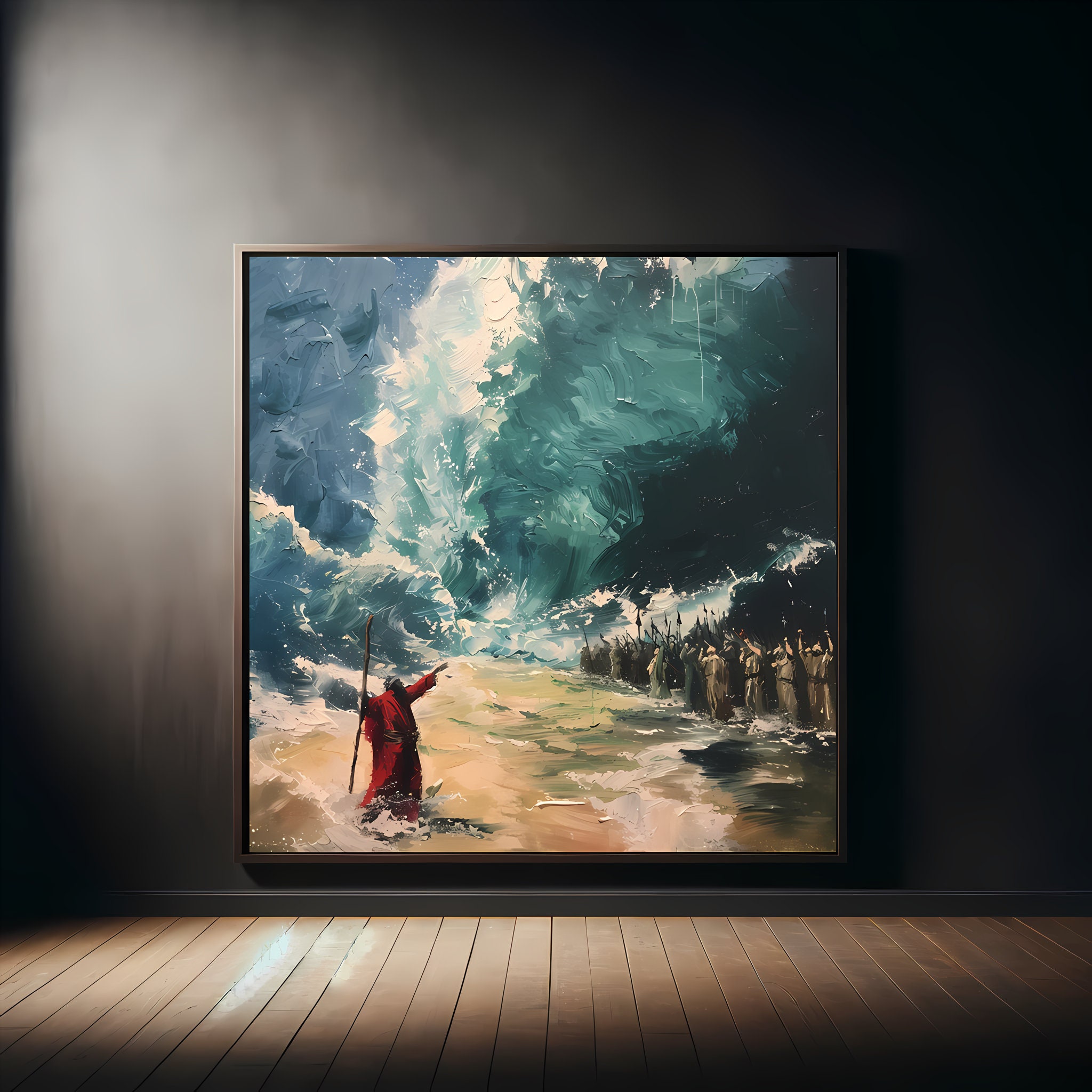 Moses Parting the Red Sea Painting Printable Artwork Bible Story Art ...