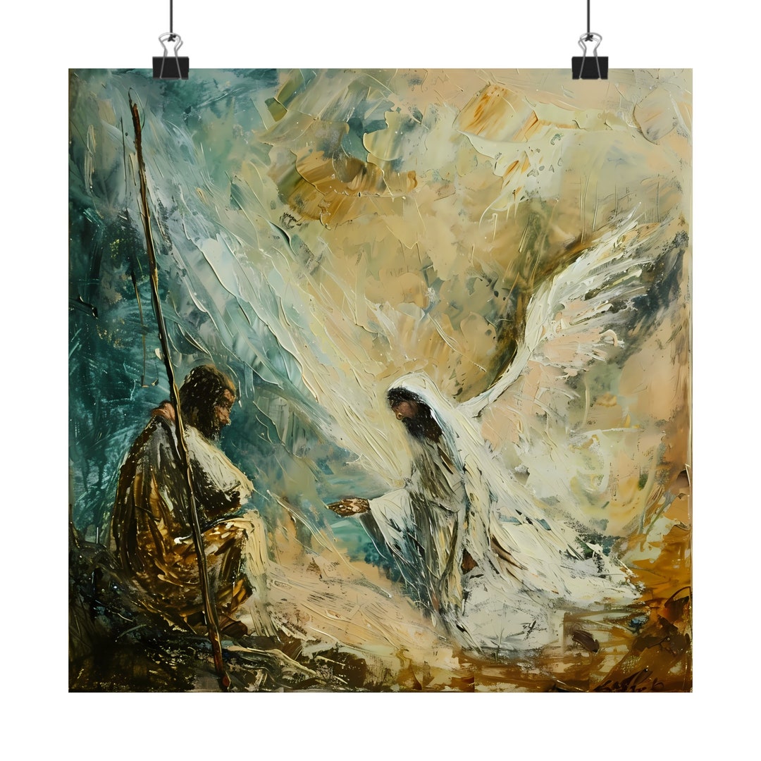 Abraham and Isaac Biblical Art Poster: Vintage Oil Painting - Etsy
