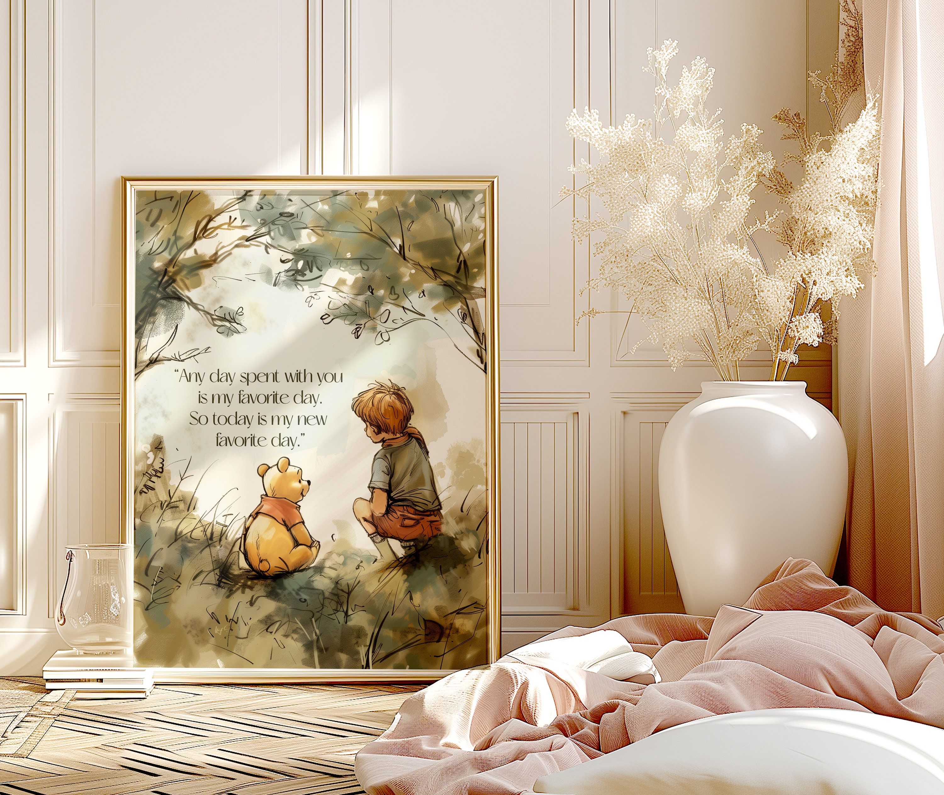 Winnie-the-pooh Watercolor Nursery Art Print: Vintage Christopher Robin ...