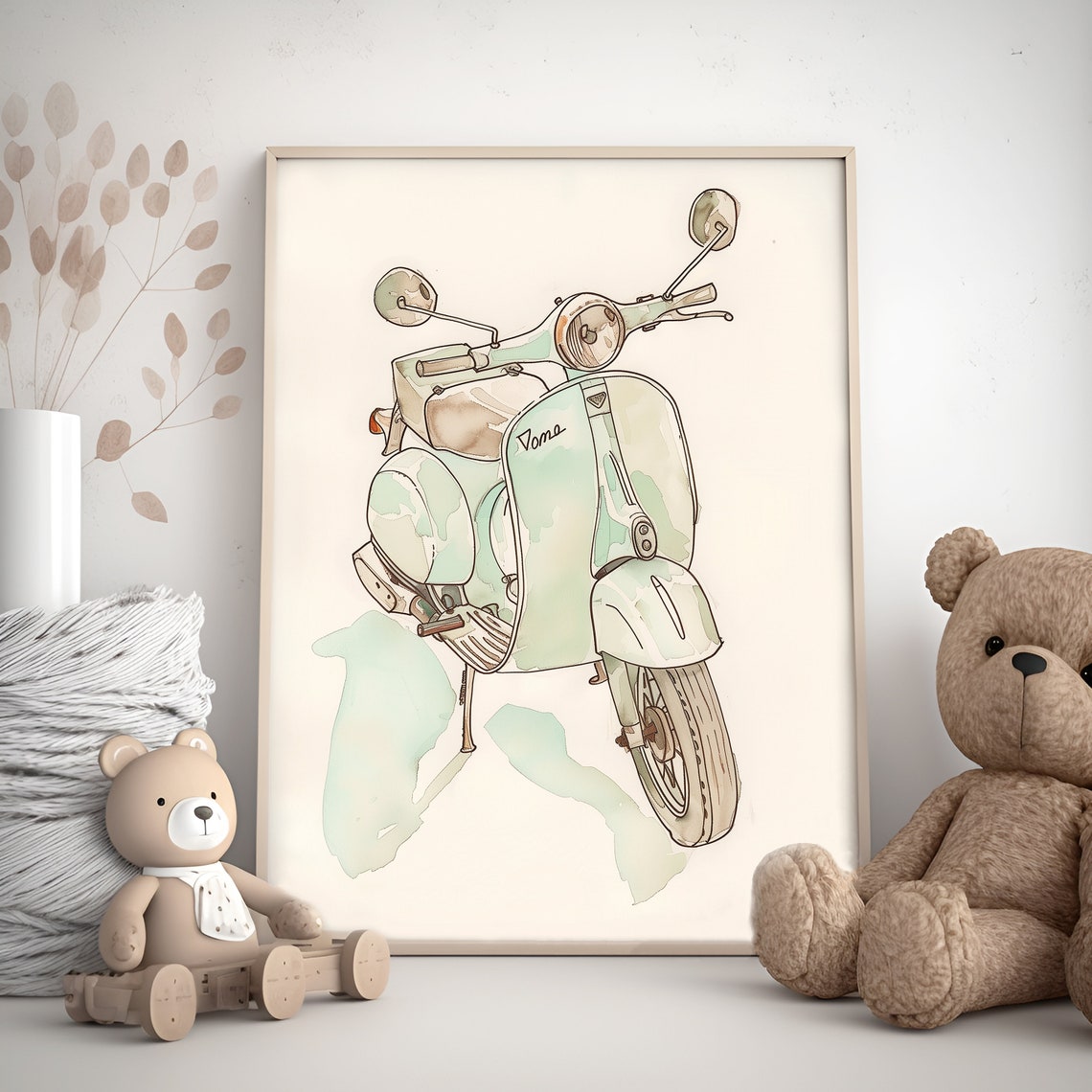 Vespa PRINTABLE Nursery Art, Nursery Decor, Neutral Nursery, Nursery ...