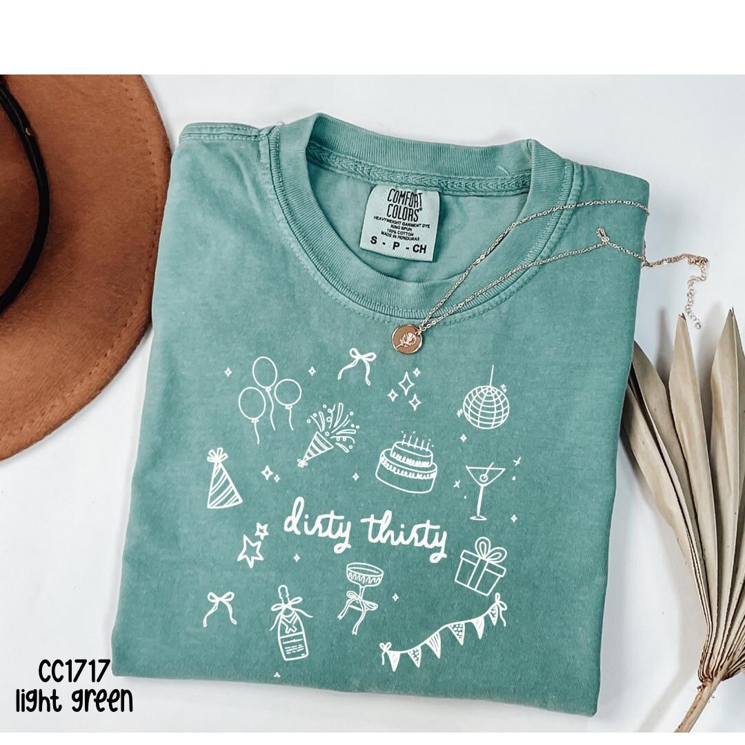 Comfort Colors® Dirty Thirty Shirt, Personalized Birthday Tshirt, Est ...