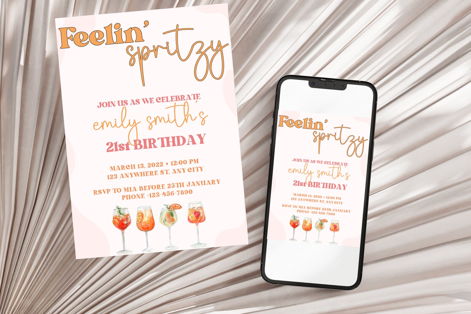 Aperol Spritz Themed Invitation Digital File | Editable Party ...