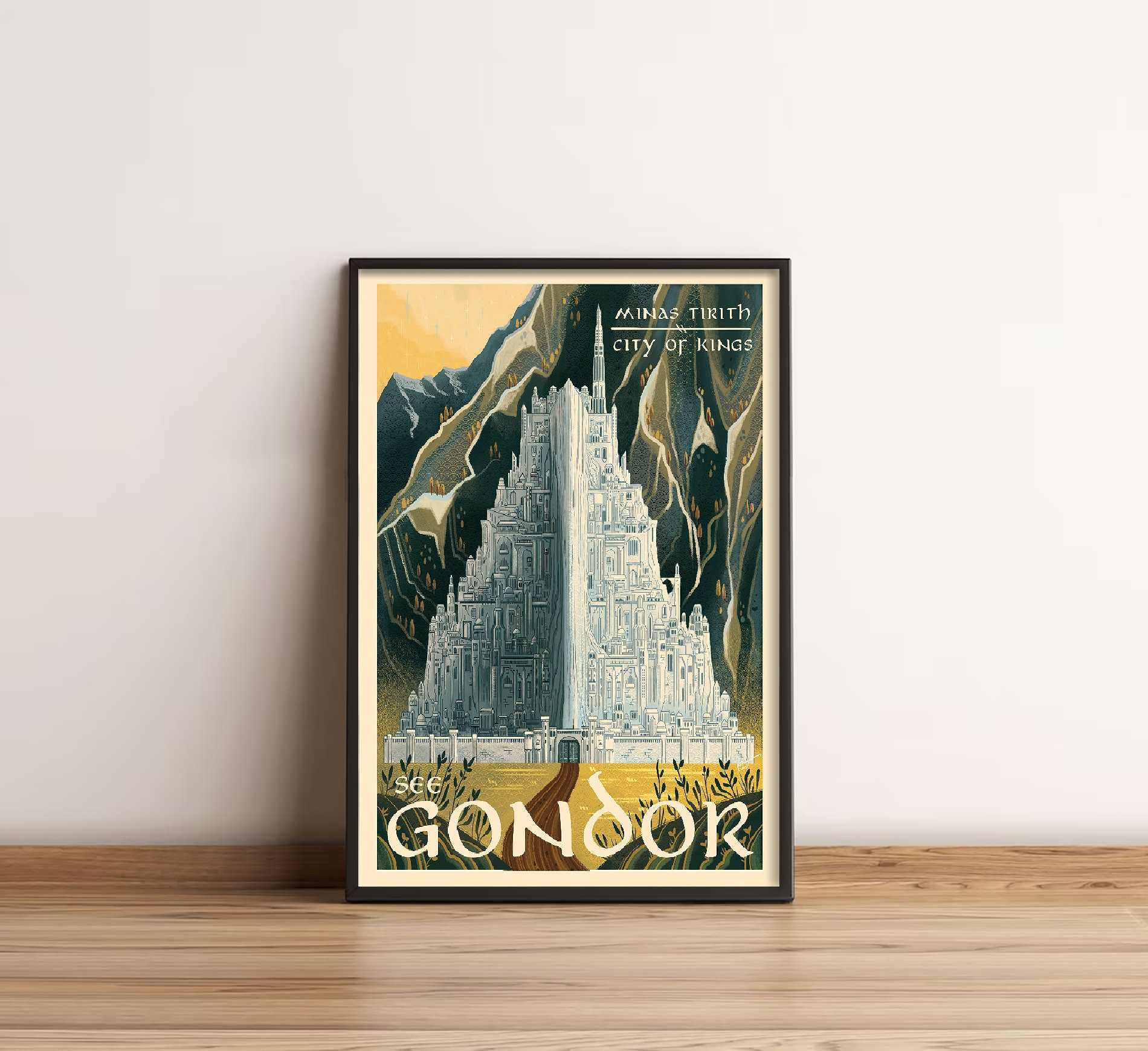 Gondor Wall Print Lord of the Ring Wall Art Middle Earth Travel Wall ...