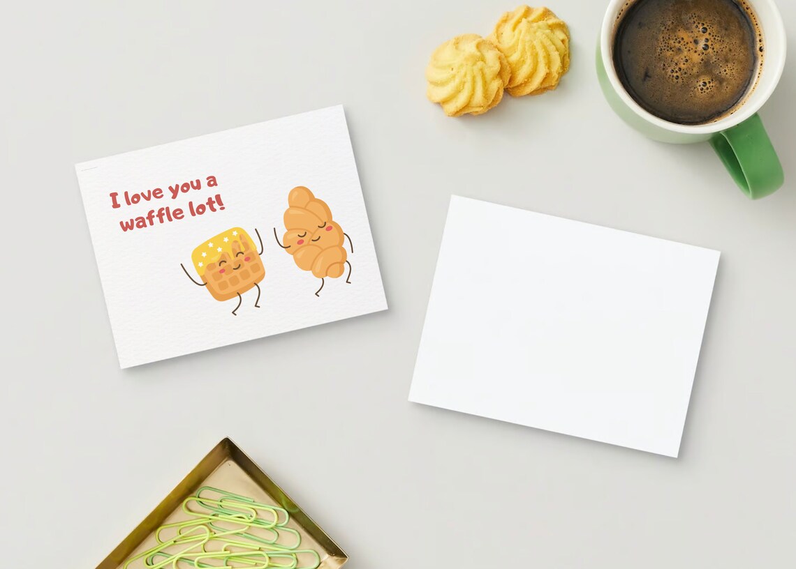 Printable Card, "i Waffle You a Lot", Instant Download, Song Card, Gift ...