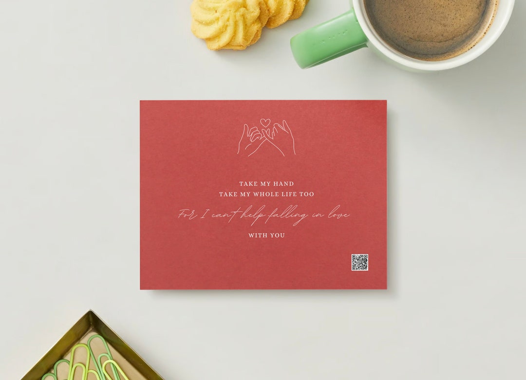 Printable Card, Elvis Presley, Instant Download, Song Card, Music Lover ...