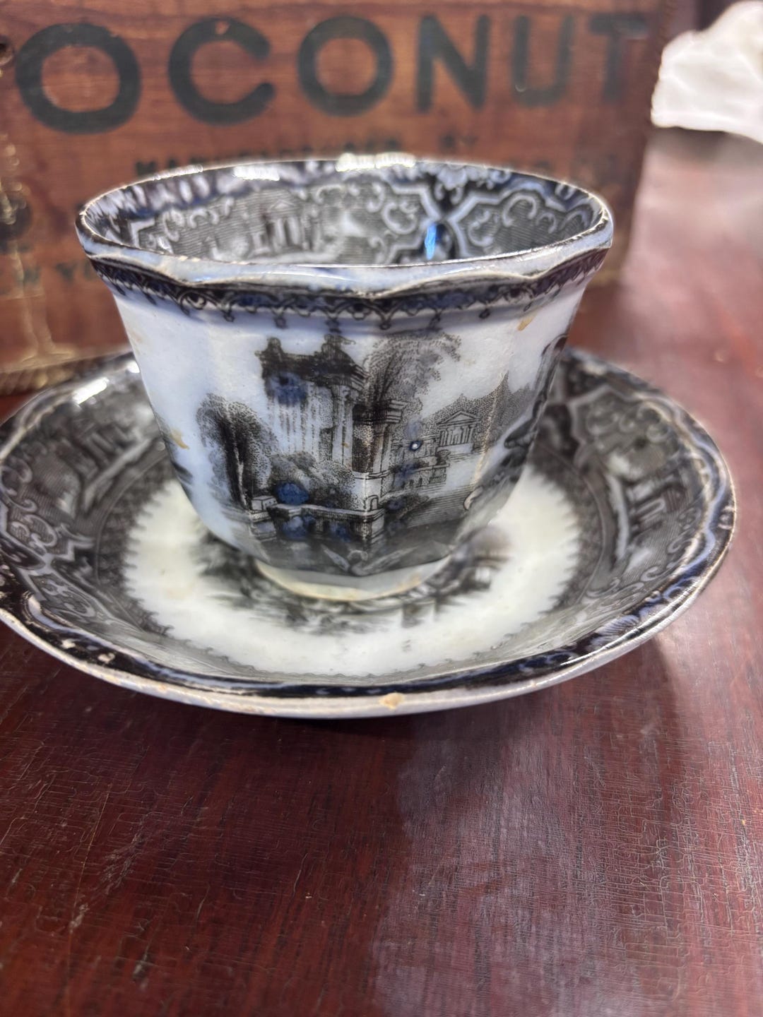 Adams Athens Cup and Saucer- Black - Etsy