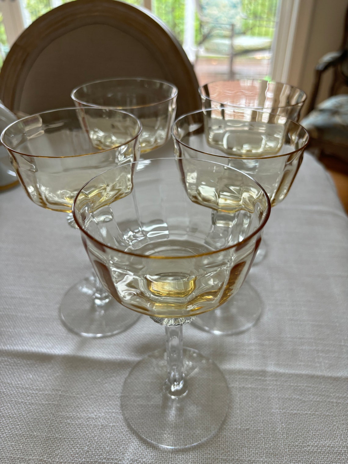 Vintage Tiffin Amber Wine Glasses 5 - Etsy