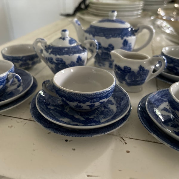 Blue Willow Tea Set - Etsy