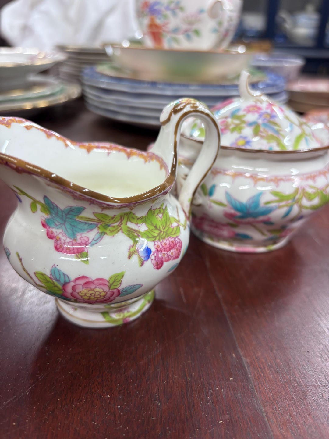 Minton Cuckoo Sugar and Creamer - Etsy