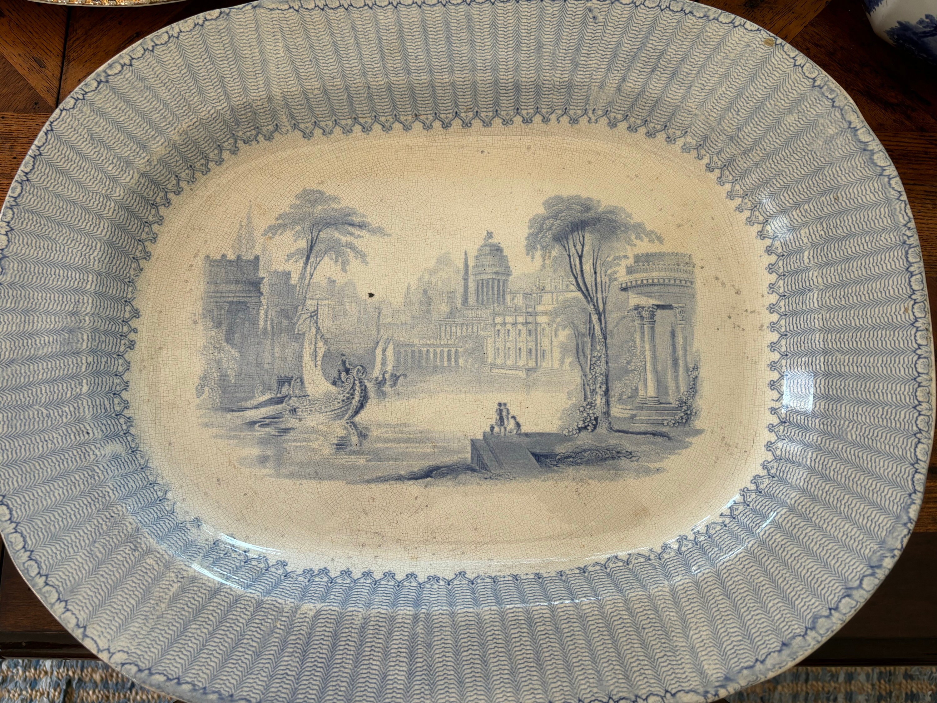 HUGE Delightful Transferware Platter - Etsy