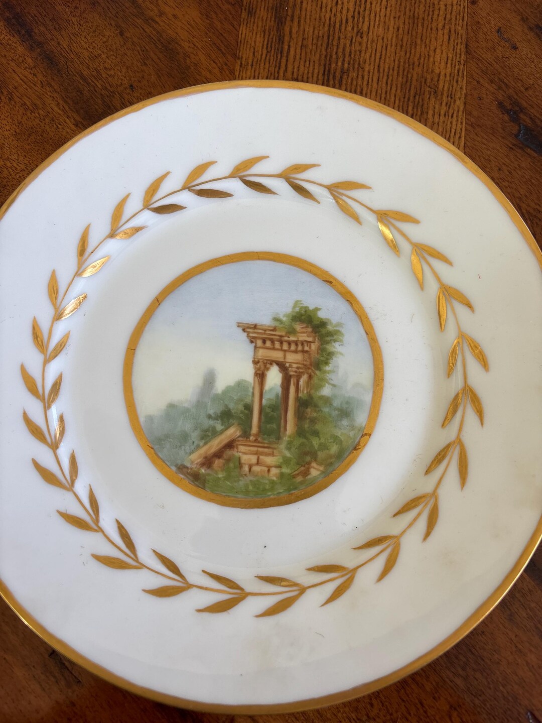 Antique Hand Painted Plate - Landscape - Etsy