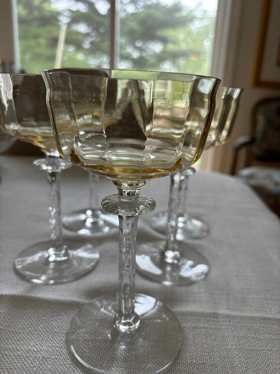 Vintage Tiffin Amber Wine Glasses - 5 - Etsy