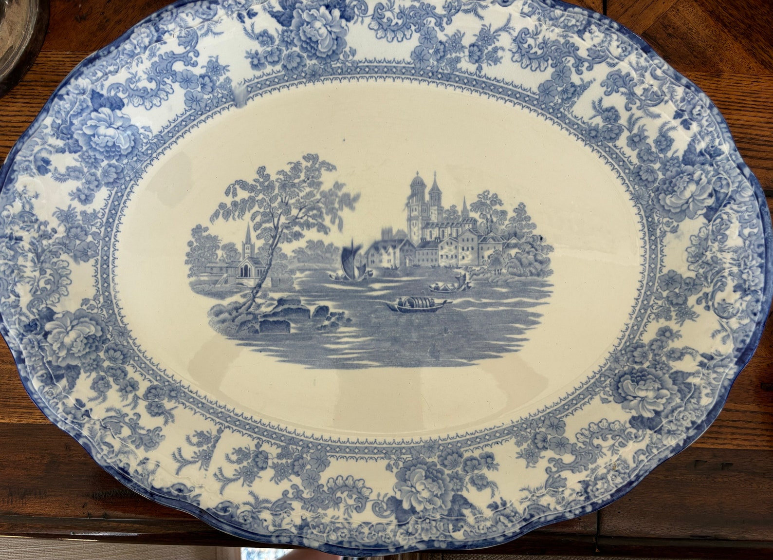 Winkle Pottery Staffordshire Togo Blue Transferware Platter - 19x15 - Etsy