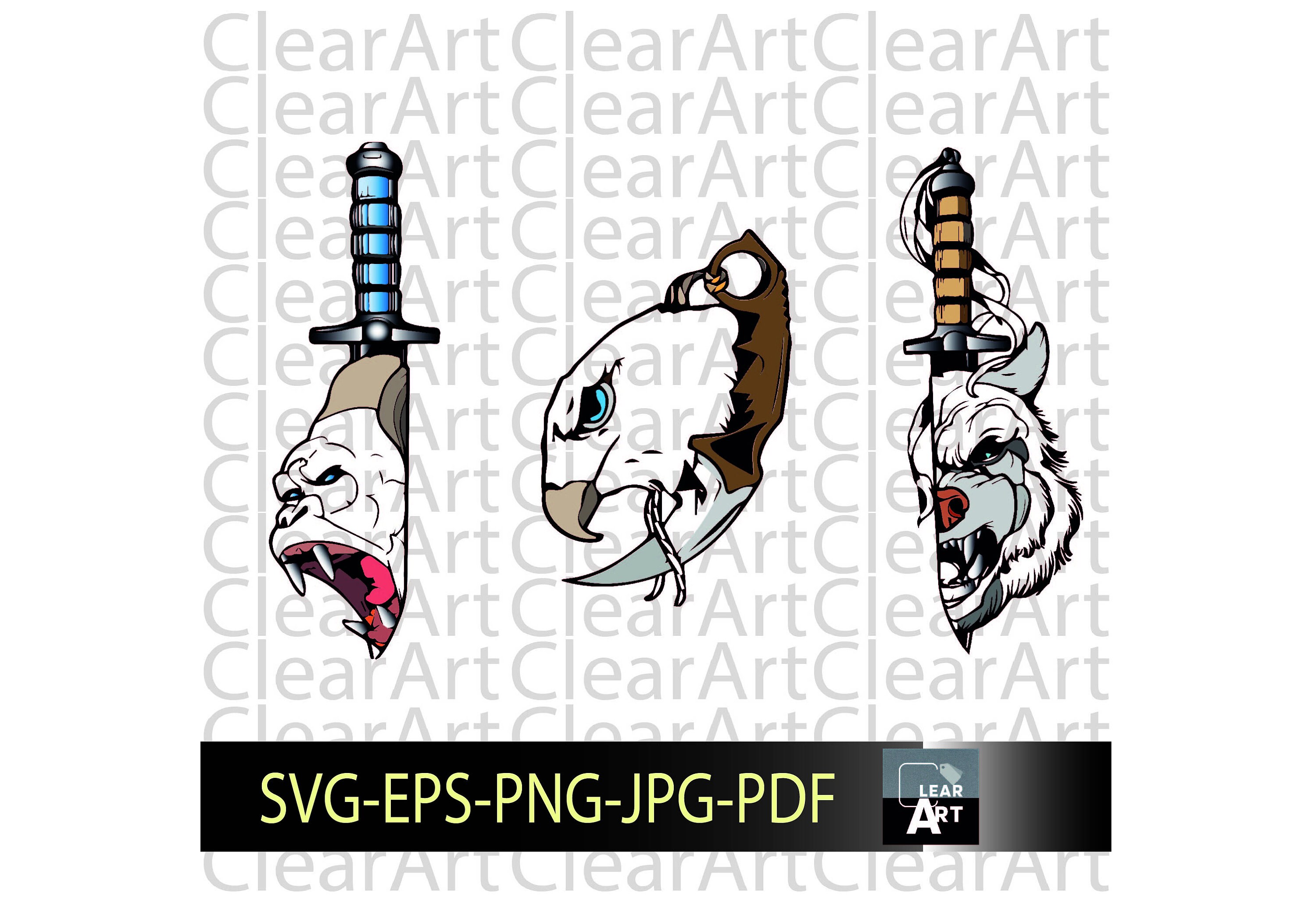 Animal Knives Dagger SVG, Anime Knife Svg, Animal Knives Tattoo Png ...