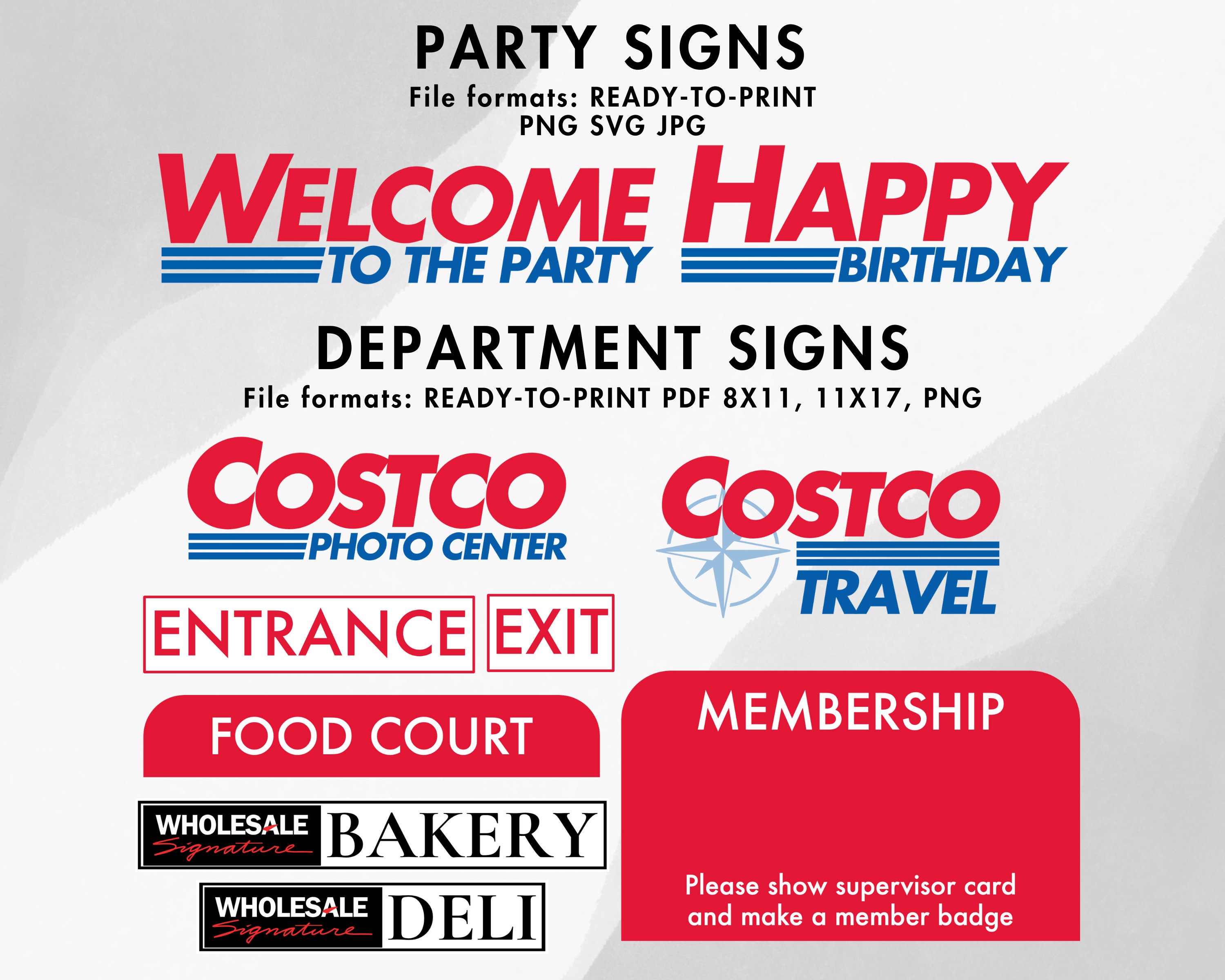 Costco Party Pack Essentials - Customizable Price Signs, Welcome to the ...