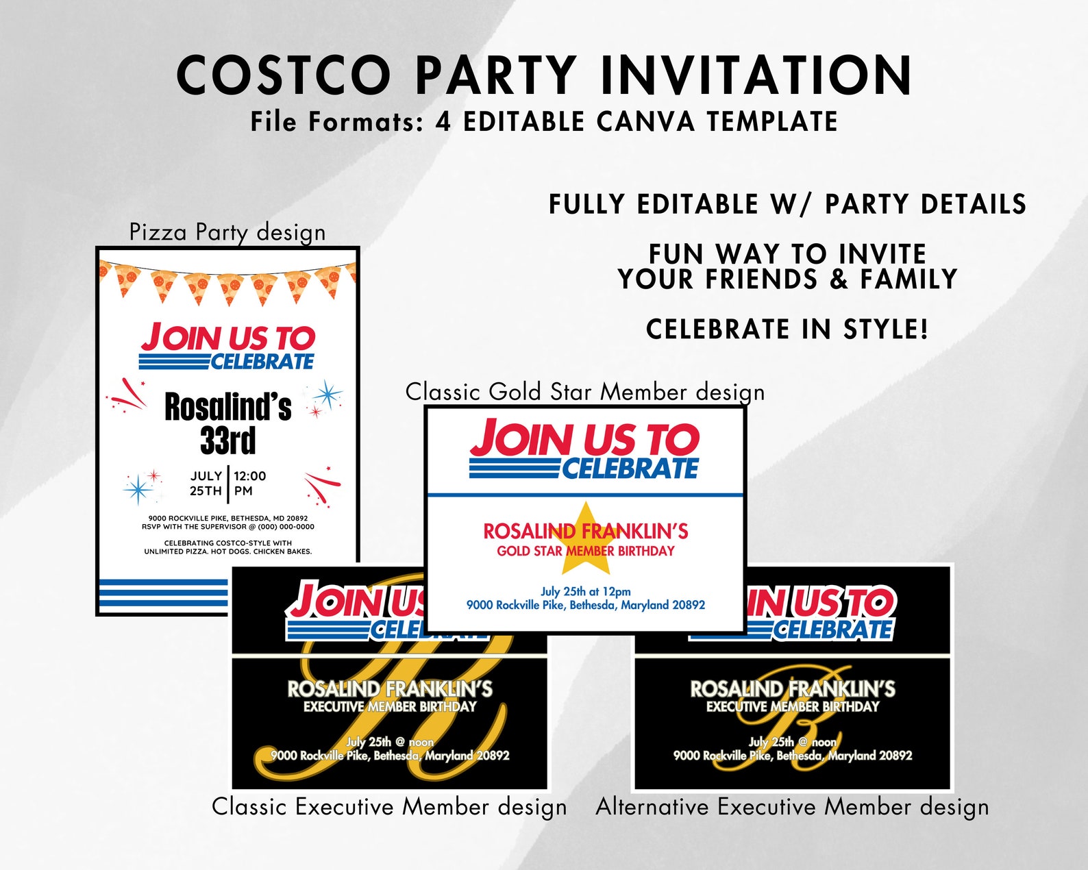 Costco Party Pack Premium Invites, Custom Price Signs, Welcome Sign ...