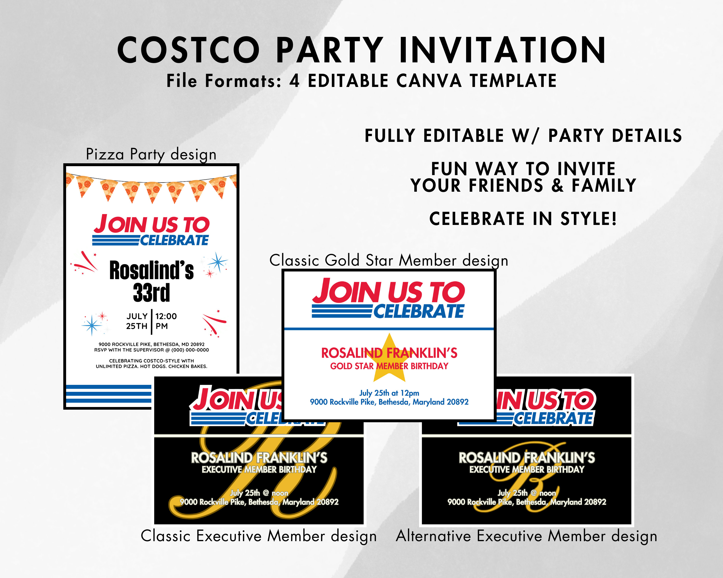 Costco Party Pack Premium Invites, Custom Price Signs, Welcome Sign ...