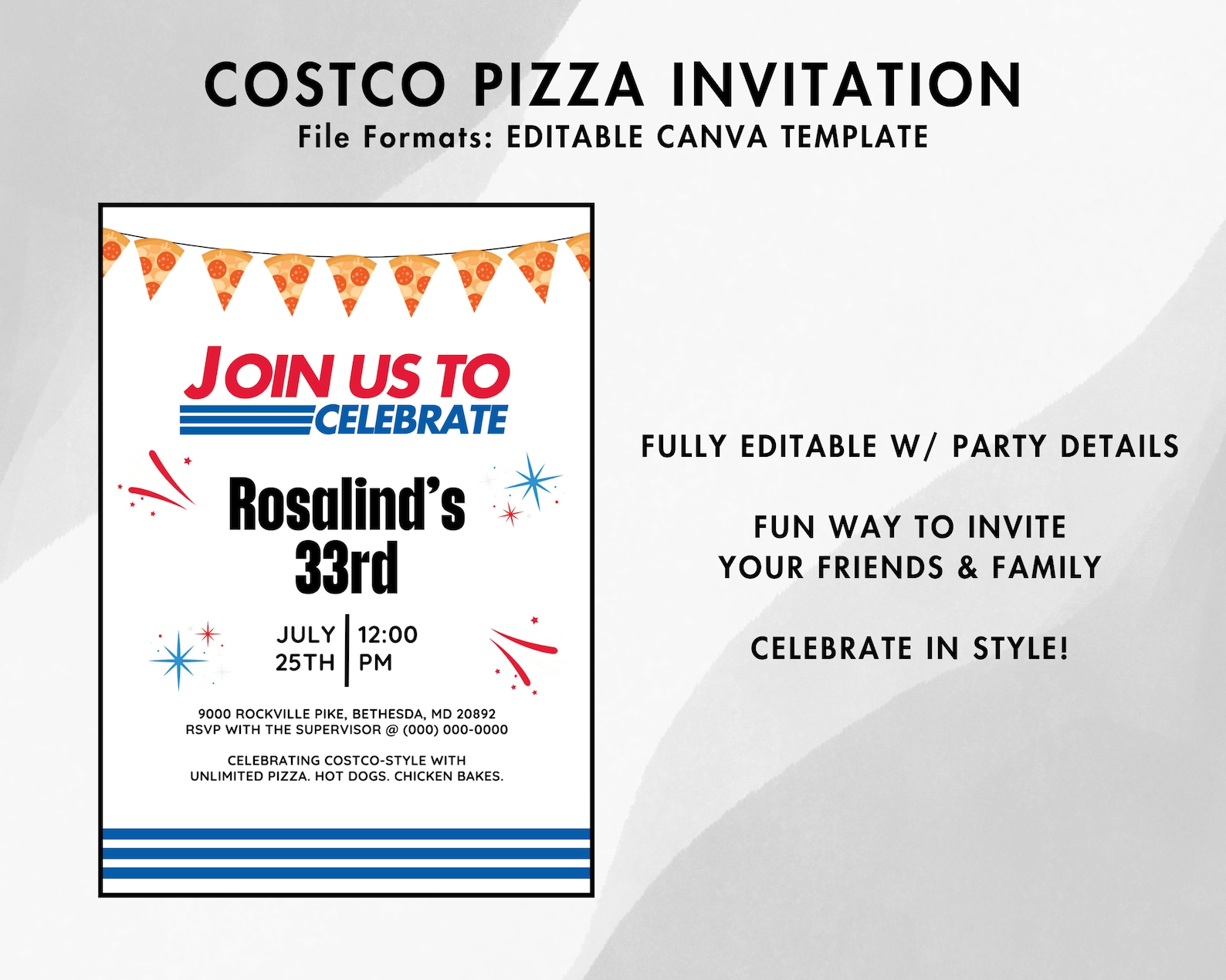 Costco Party Pack Starter - Customizable Price Signs, Invitation ...