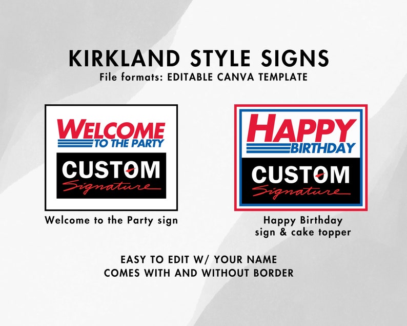 Costco Party Pack Essentials - Customizable Price Signs, Welcome to the ...