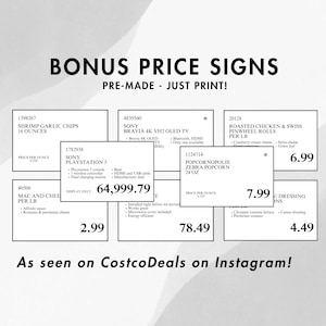 Costco Party Pack Essentials - Customizable Price Signs, Welcome to the ...