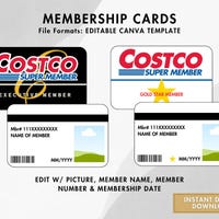 Costco Party Membership Card Template (editable) – Extra Large Photo ...