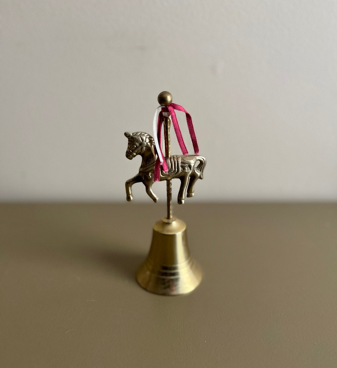 Vintage Brass Carousel Horse Bell With Ribbons Nursery Decor - Etsy