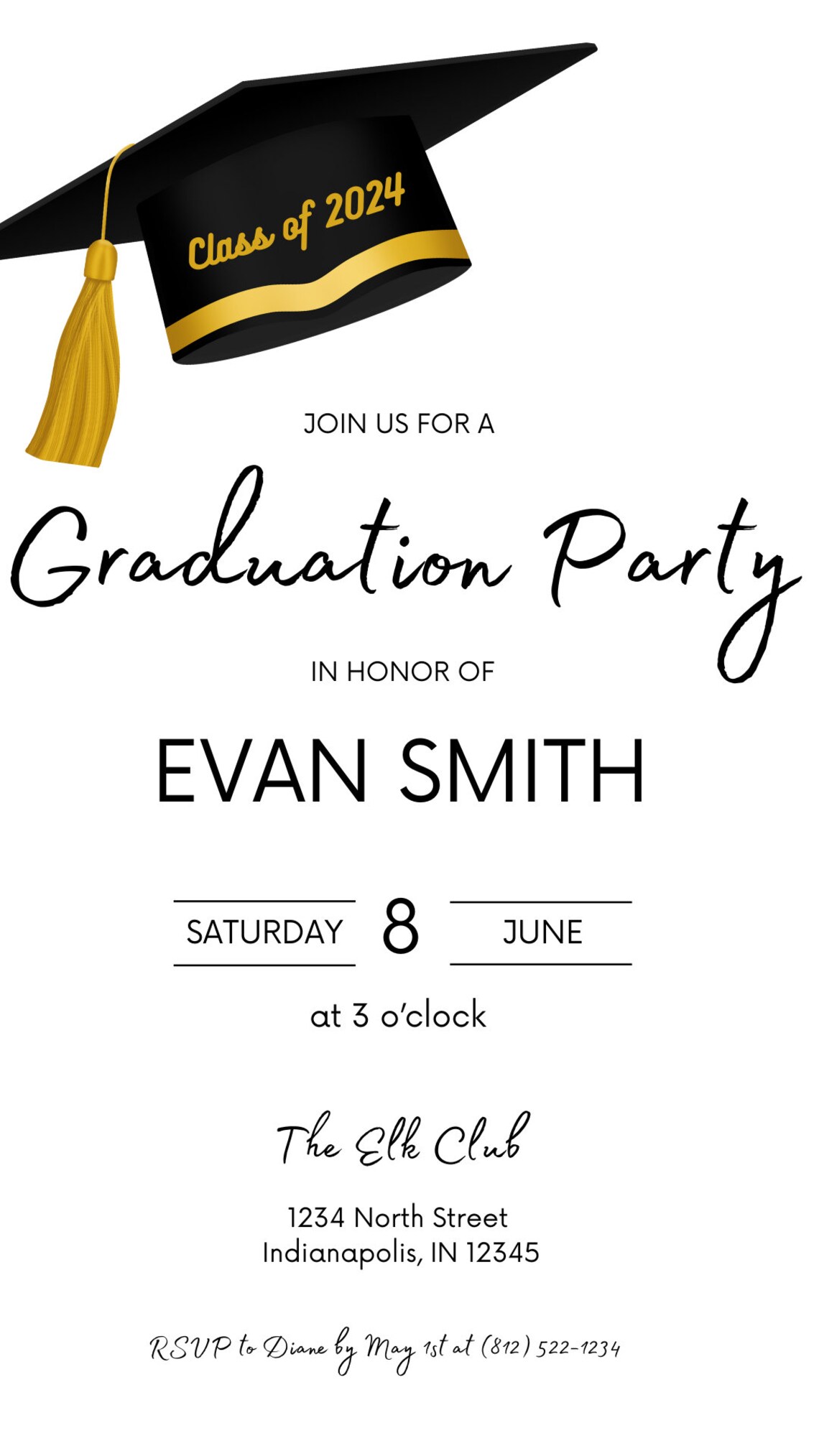 Graduation Party Invitation Template, Graduation Invitation 2024 ...