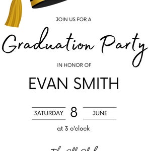Graduation Party Invitation Template, Graduation Invitation 2024 ...