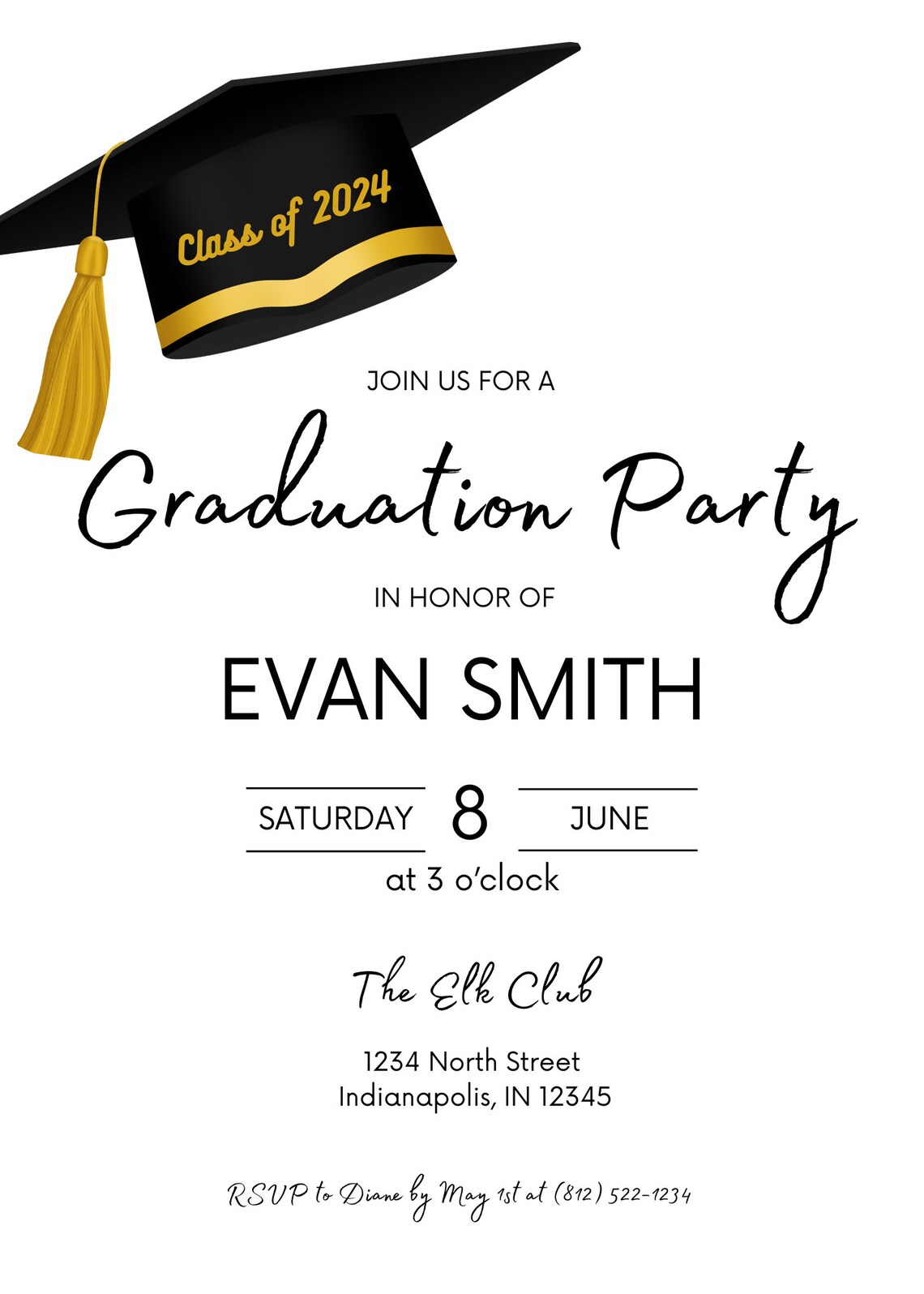 Graduation Party Invitation Template, Graduation Invitation 2024 ...