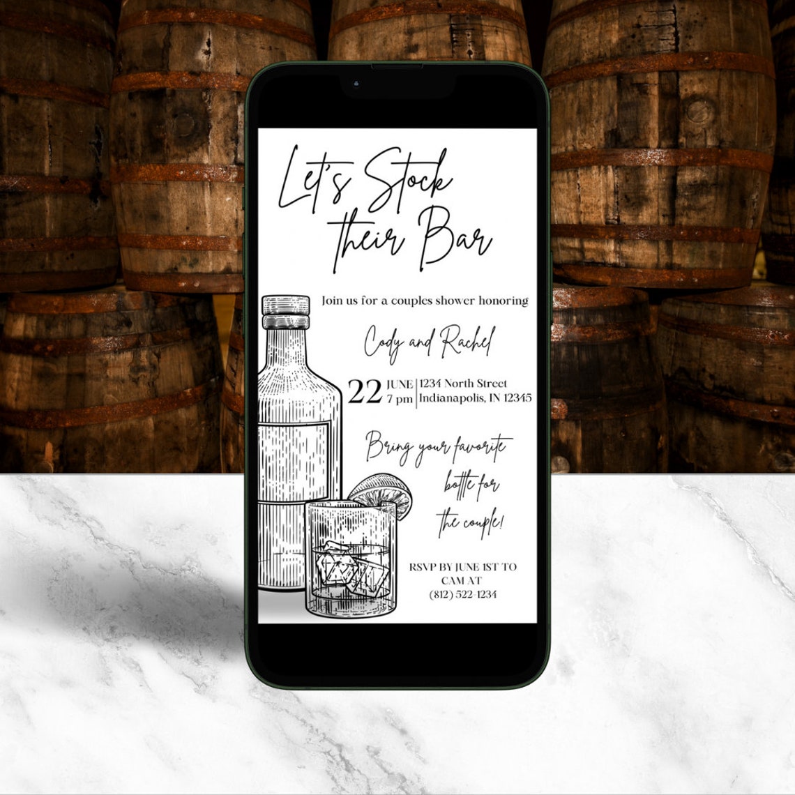 Let's Stock Their Bar Invitation, Stock the Bar Party Invite, Couples ...