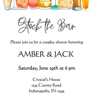 Stock the Bar Invitation Template: Couple's Shower, Engagement Party ...