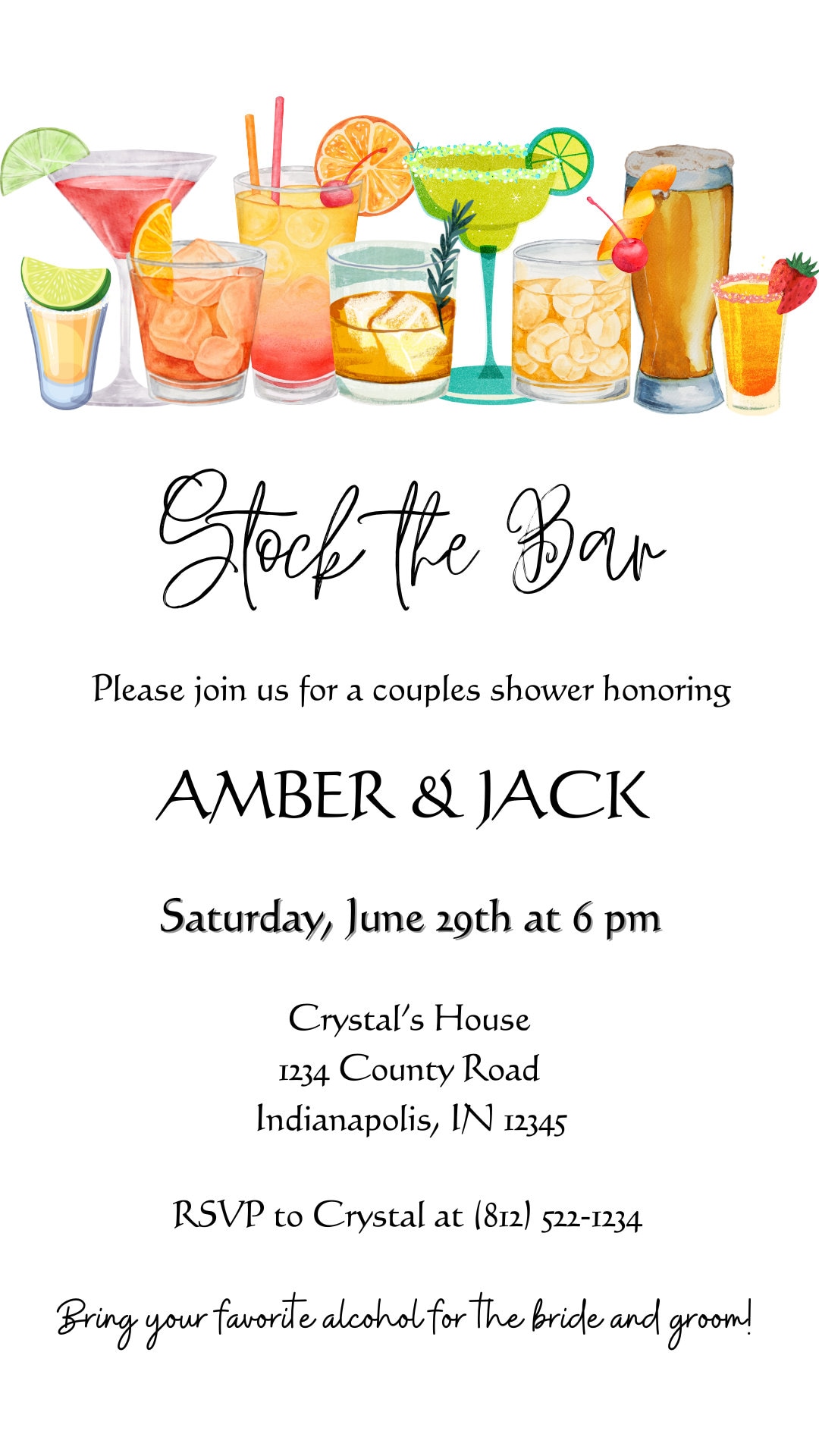 Stock the Bar Invitation Template: Couple's Shower, Engagement Party ...