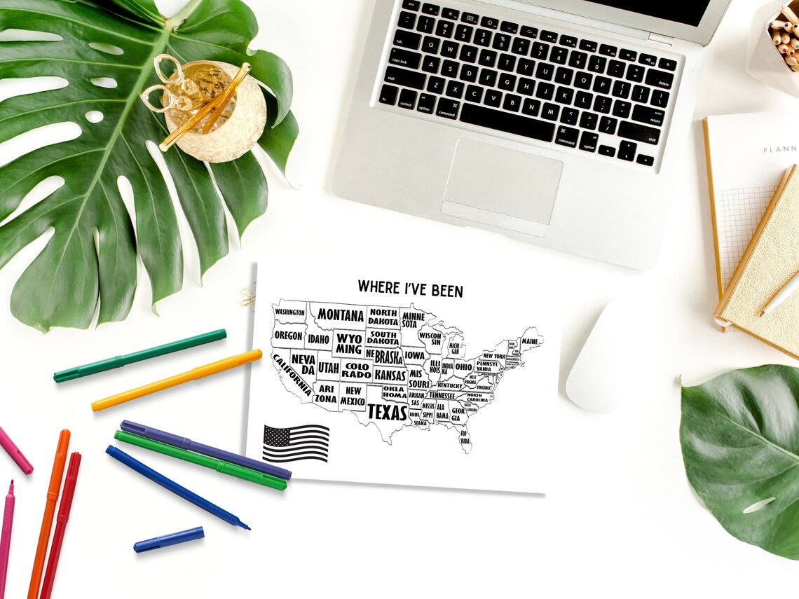 Map of the USA Tracker USA Travel Tracker for Adventurer USA Adventure ...