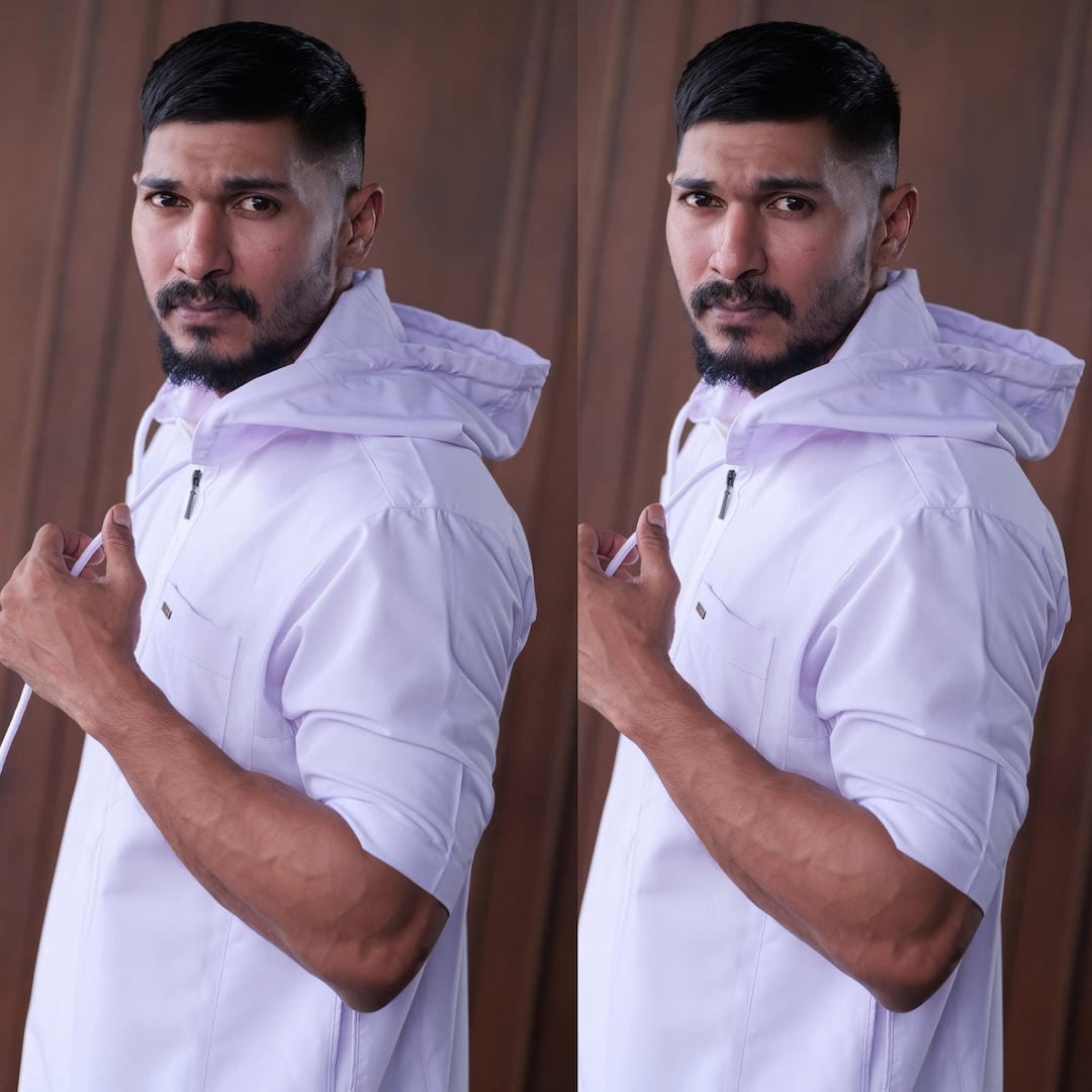 Middle East Saudi Arabic Men Hooded Jubba Thobe Short Sleeve Islamic ...