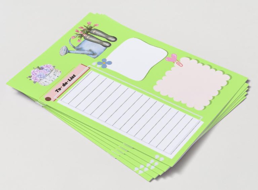 Floral Note Paper: Green A4 & A5 Printable Stationery (PDF Download ...