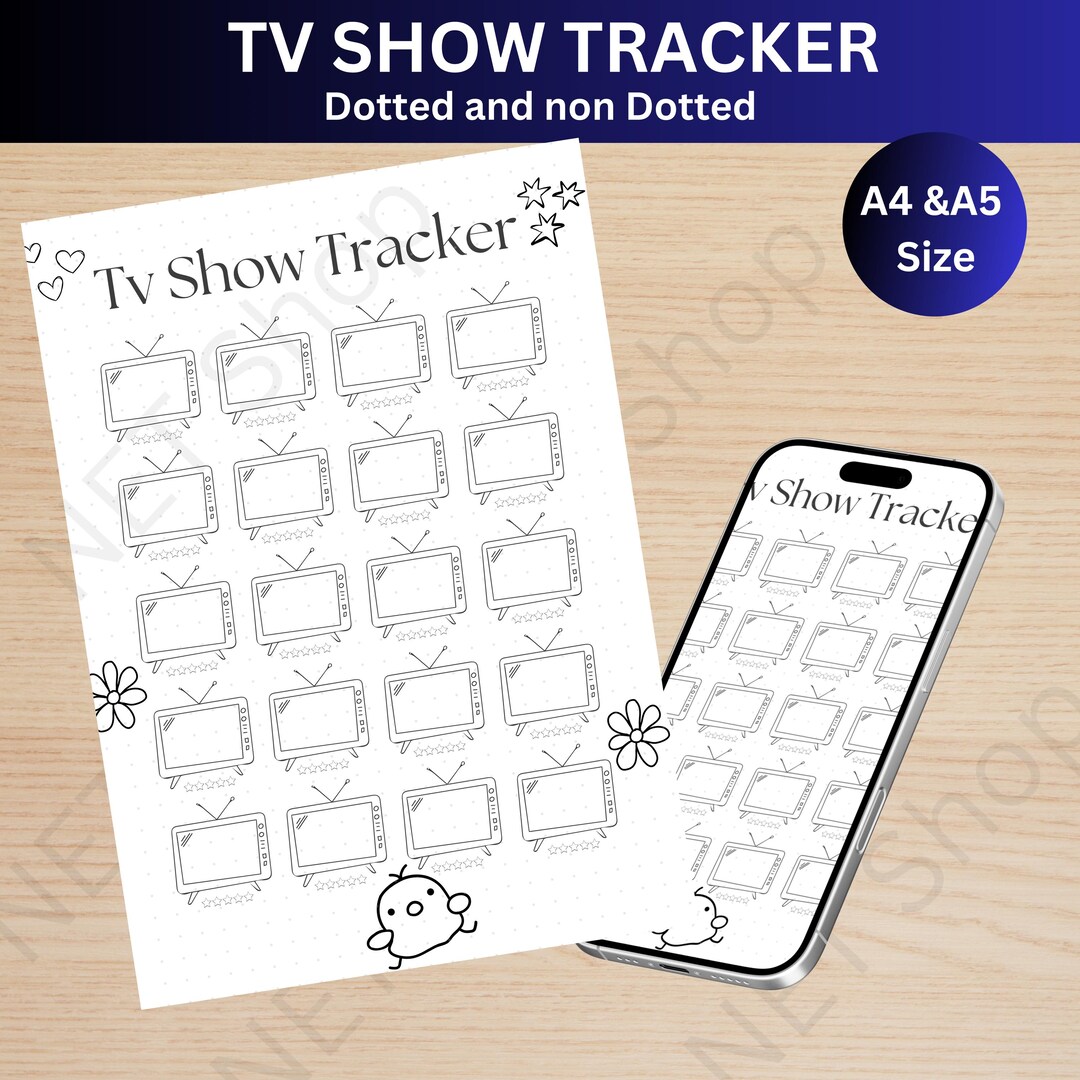 TV Show Tracker Printable A4 A5 | Cute Series Tracker Page | Dotted ...